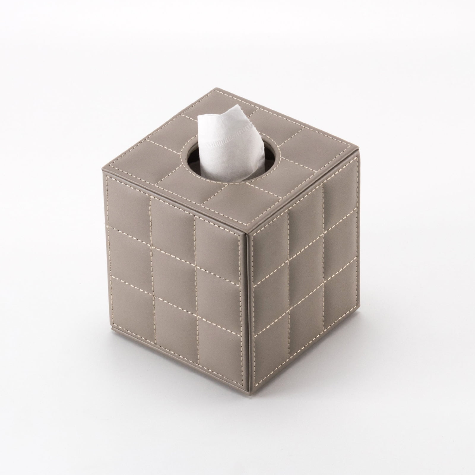 Nvzi Square Leather Tissue Box Cover - Stylish Cube Tissue Box Holder ...