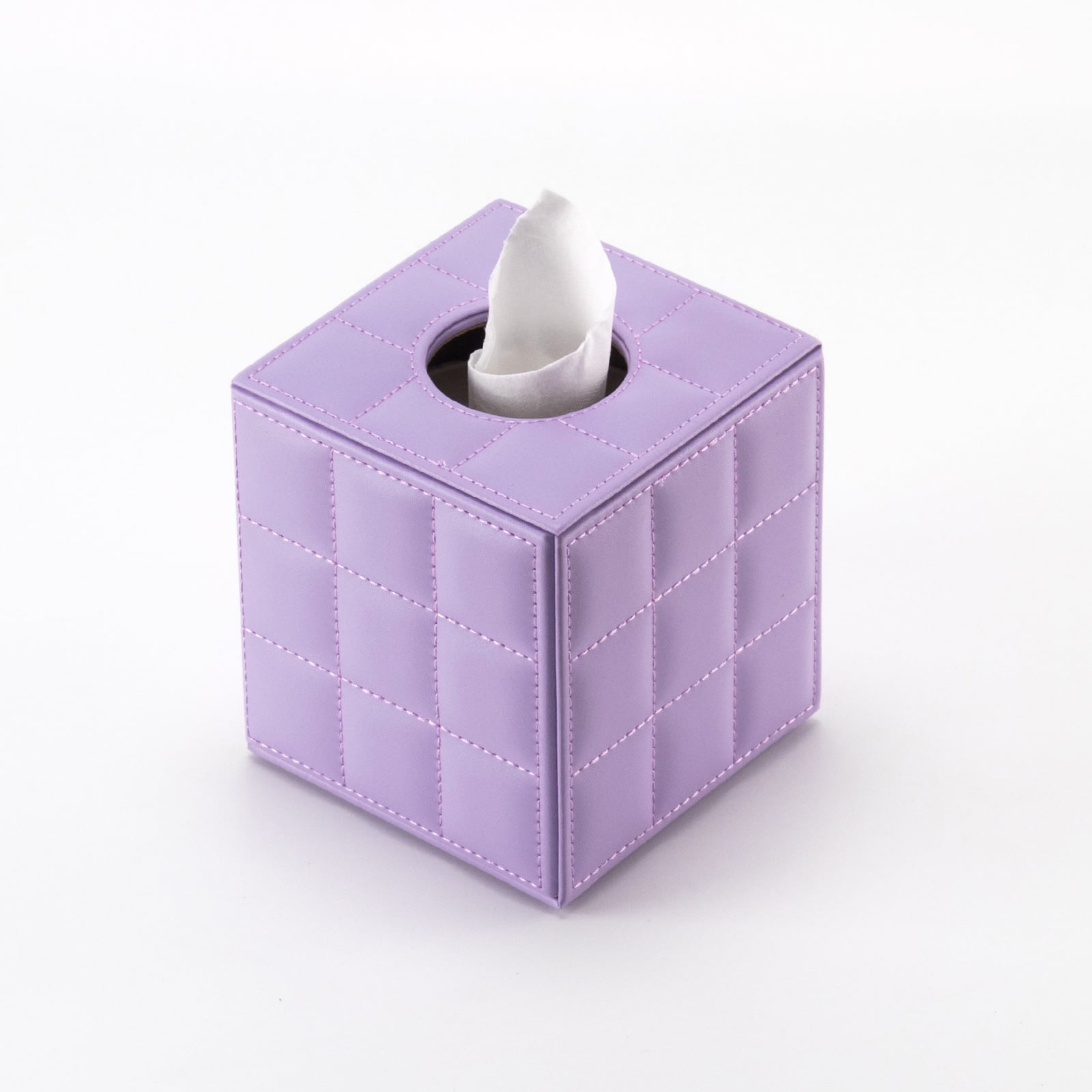 Nvzi Square Leather Tissue Box Cover - Stylish Cube Tissue Box Holder ...