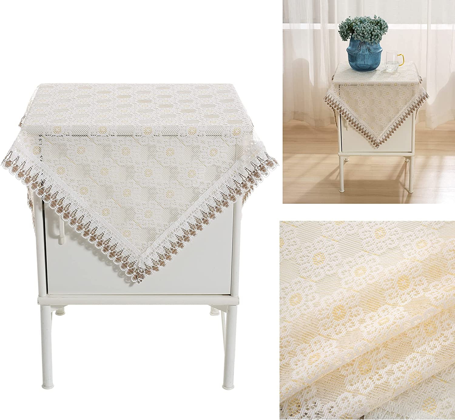 Nvzi Square Tablecloth,Nightstand Tablecloth,Side Table Cover,Table ...
