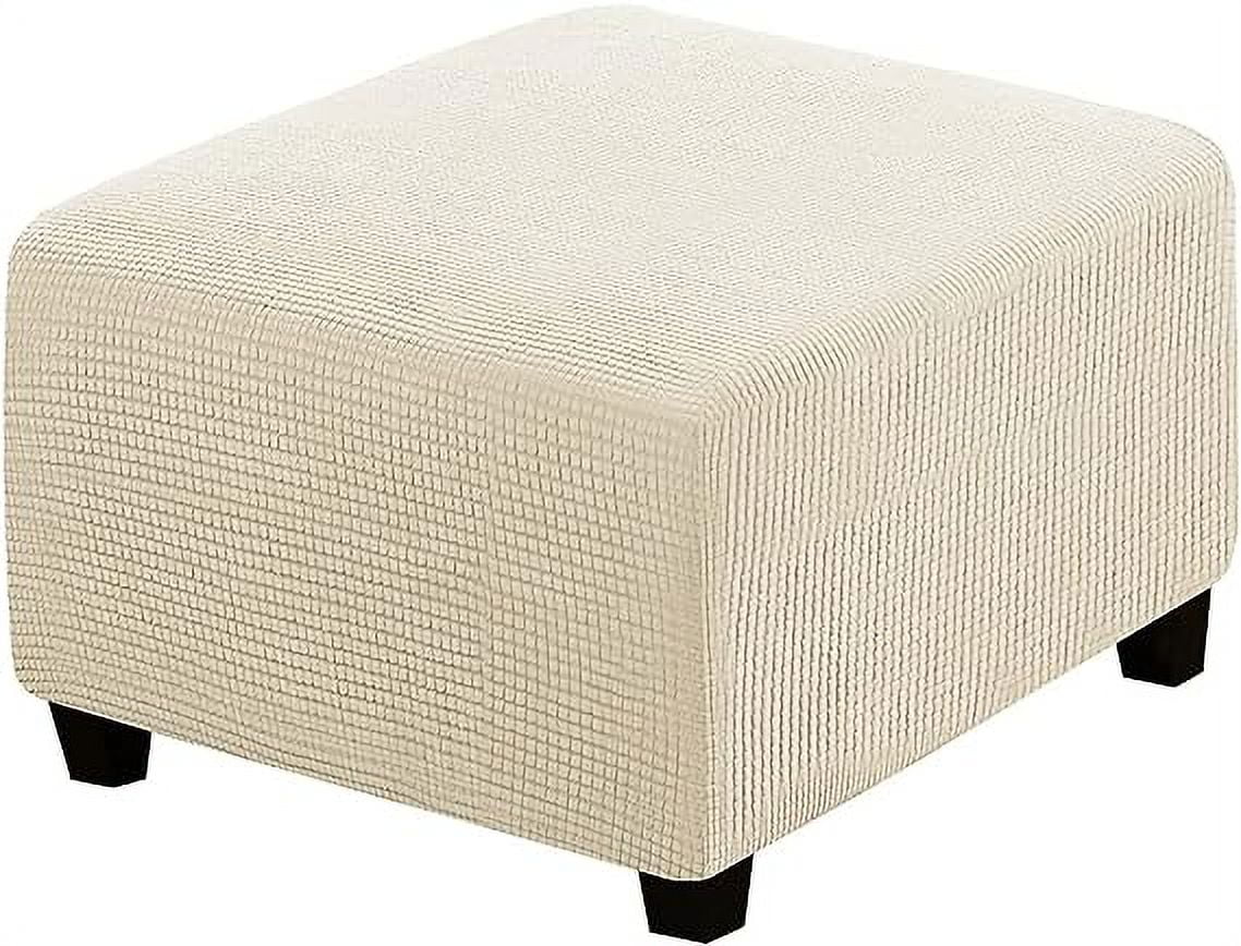 Nvzi Super Stretch Soft Ottoman Cover with Elastic Band Footrest Sofa ...