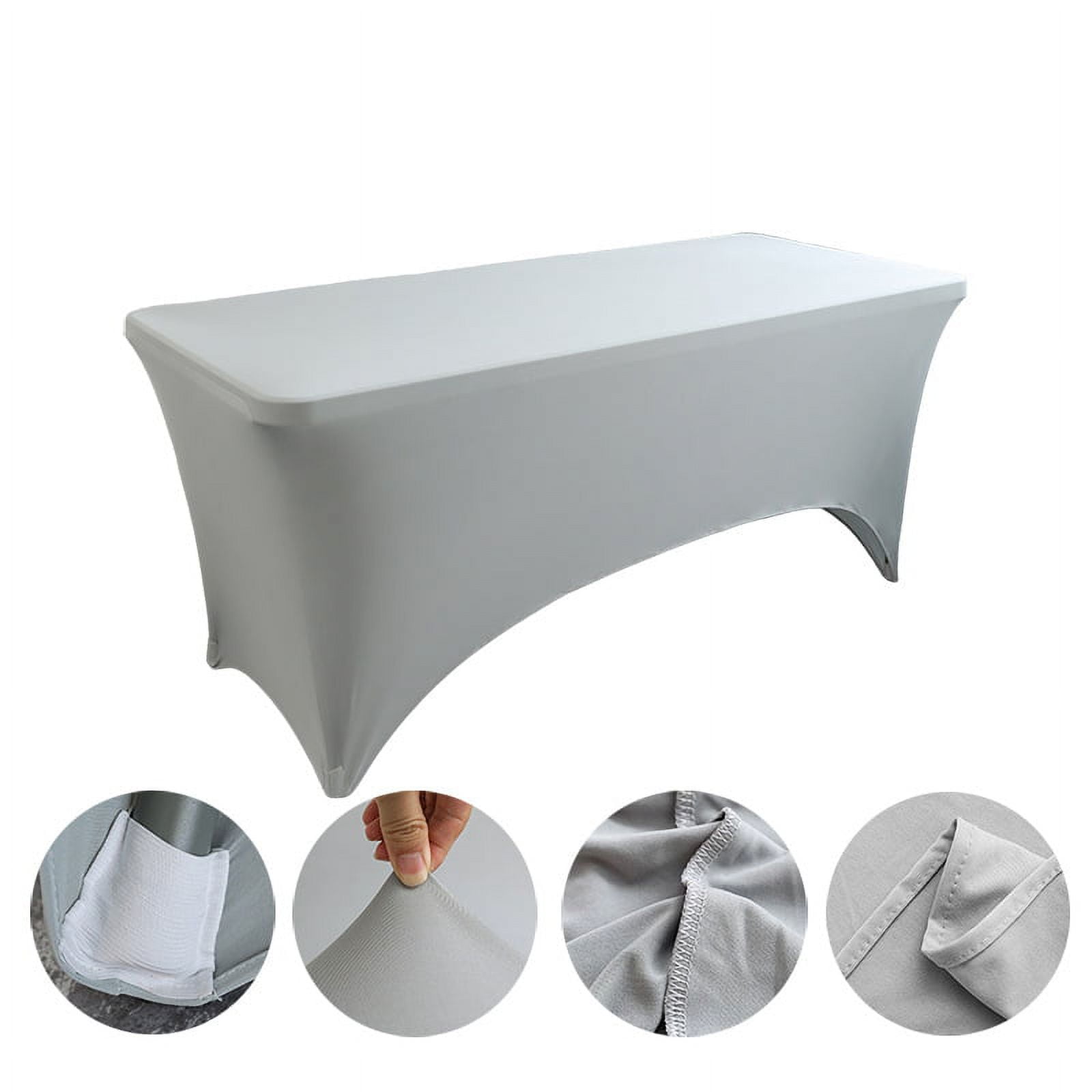 Nvzi Table Covers for 6 Foot Tables, Spandex Table Covers 6ft, Grey ...