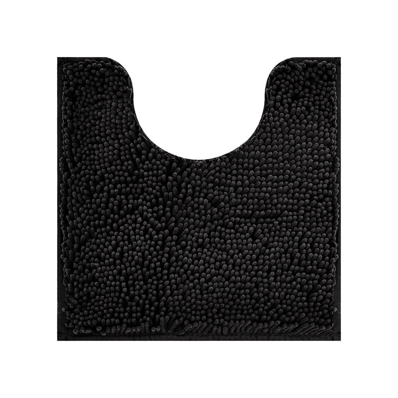 Nvzi U-shaped toilet mat 20 x 20 inches, 1 piece - Black bathroom floor ...