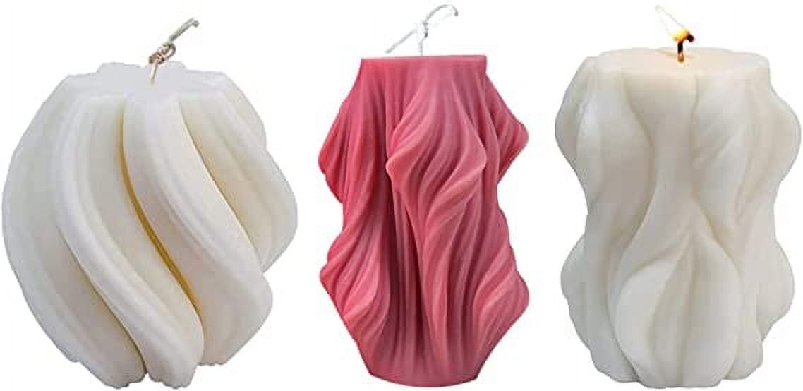 Nvzi Wave Rotation Candle Mold, 3 Pack Twist Candle Mold, Geometric ...