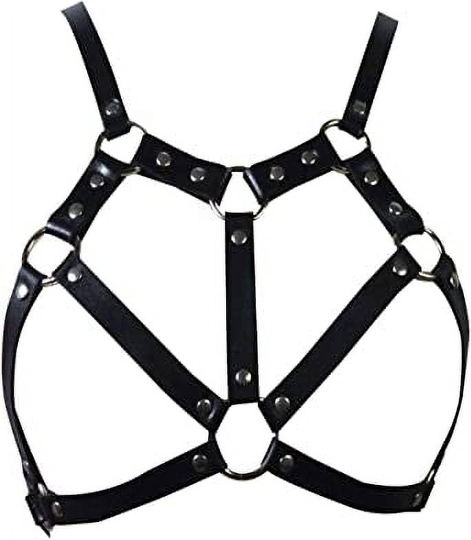Nvzi Women’s Leather Harness Punk Body Chest Straps Waist Belts Caged ...