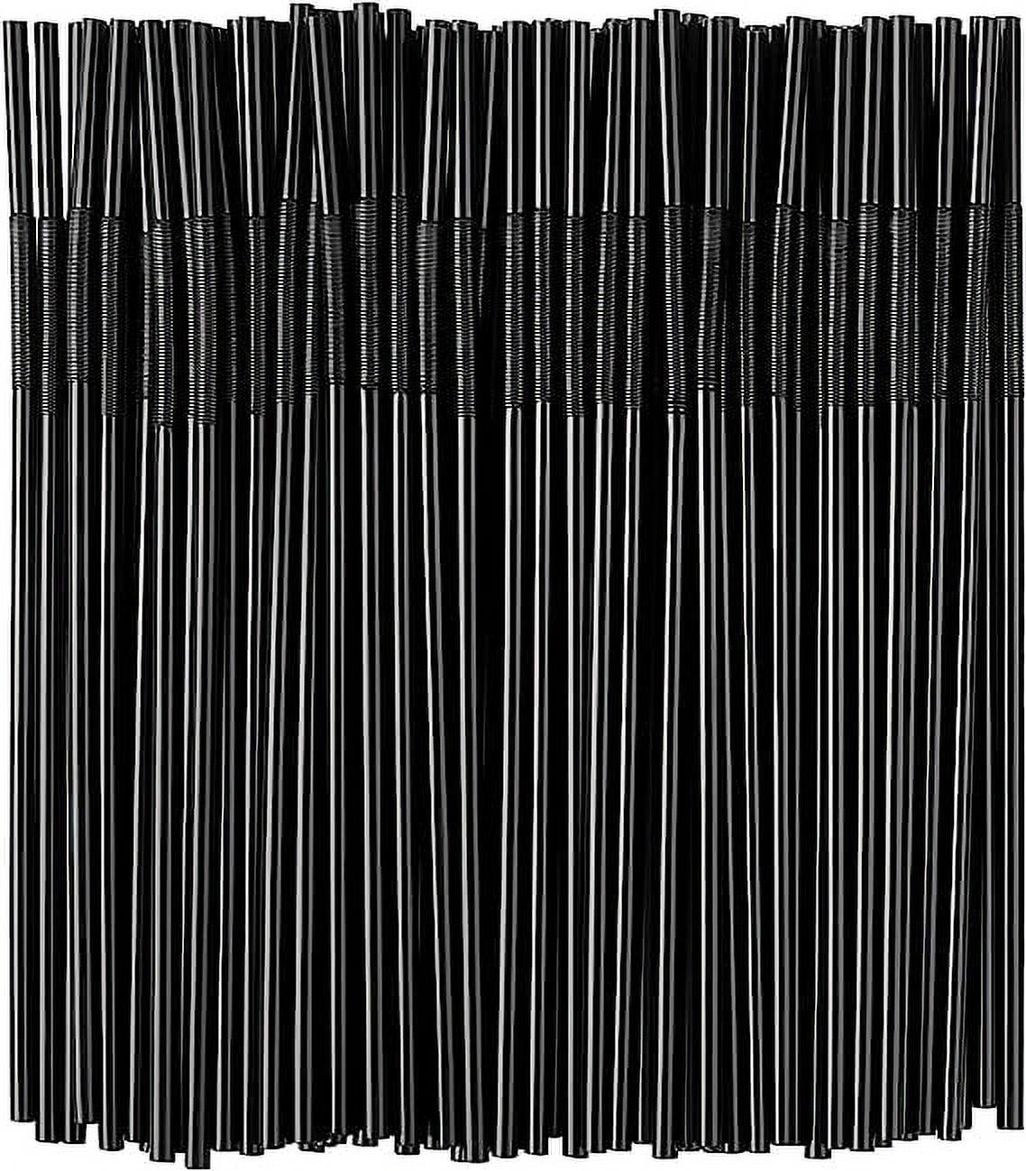 Nvzi-a 100PCS Black Flexible Plastic Straws,Black Disposable Bendy ...