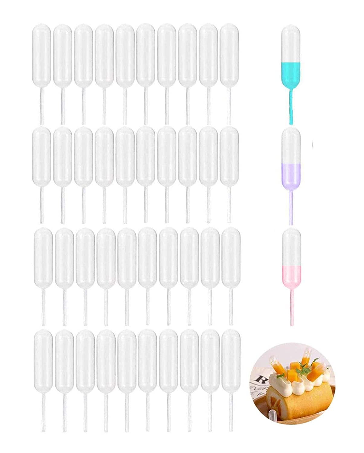 Nvzi-a 100pcs 4ml Plastic Pipettes Squeeze Transfer Pipettes Suitable ...