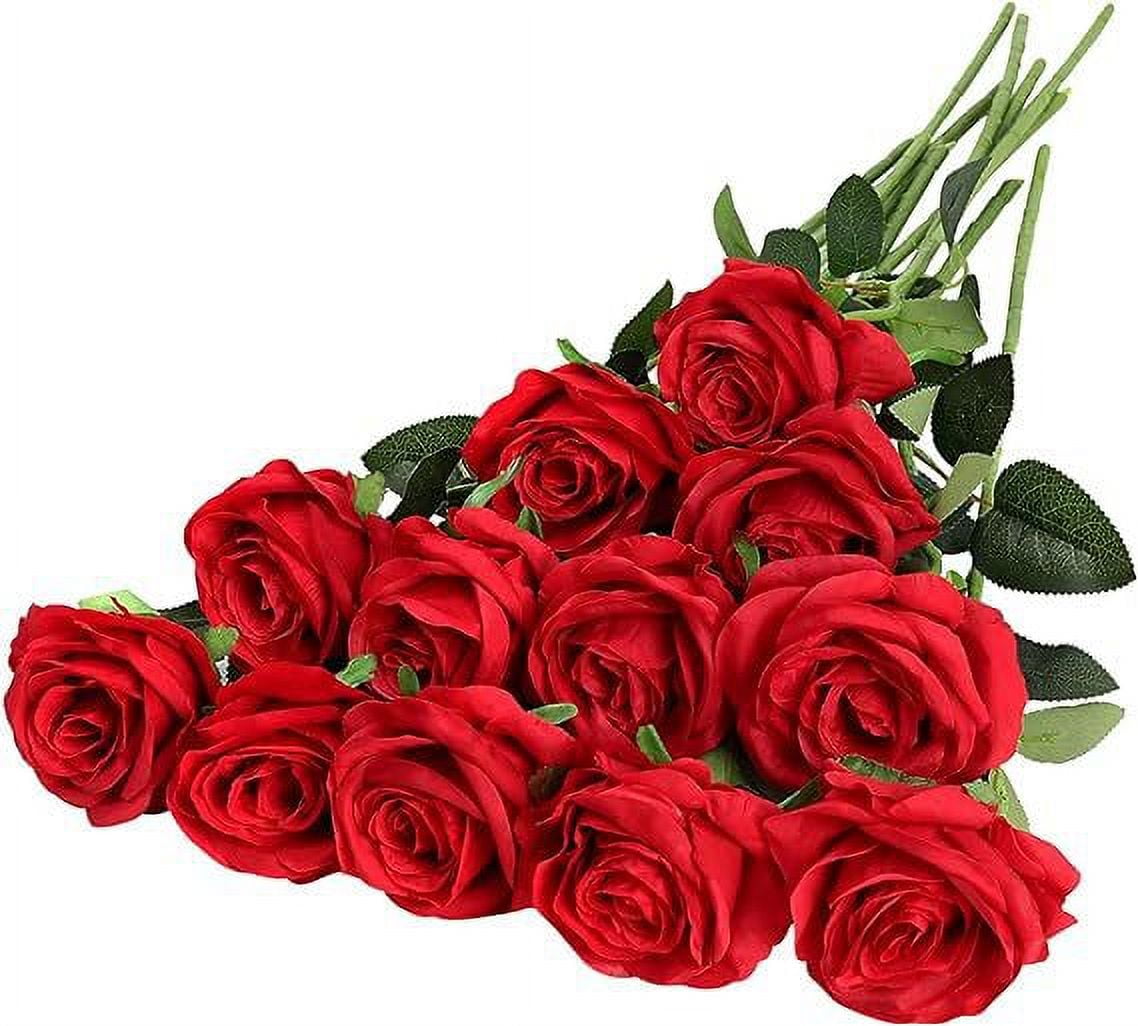 Nvzi-a 12 Bouquets of Artificial Silk Flowers Realistic Rose Bouquets ...