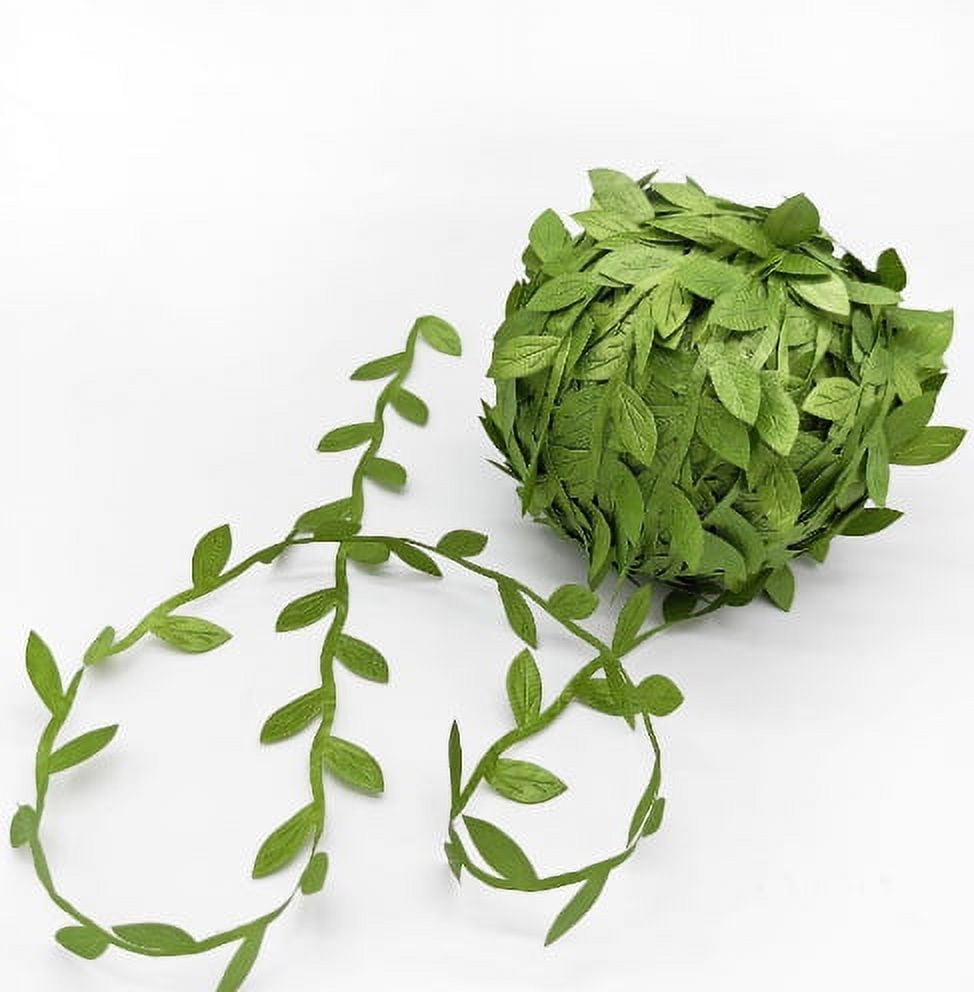 Nvzi-a 265 foot leaf ribbon, artificial vine leaves, rope trimmed ...