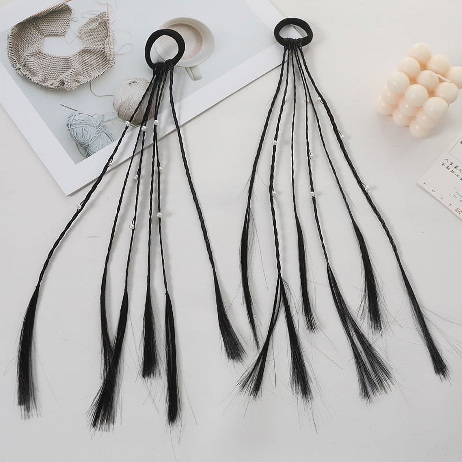 Nvzi-a 2pcs Braids Hair Extensions for Kids Braided Hairpieces with ...