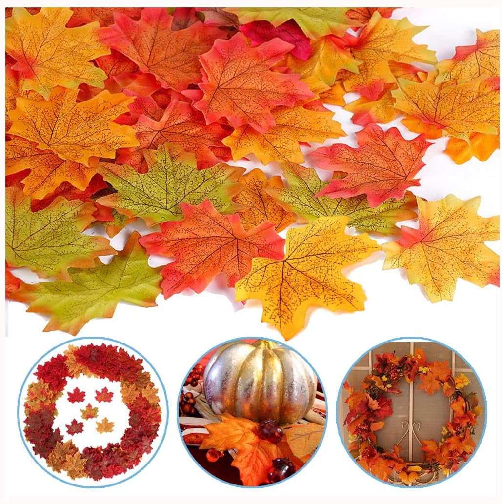 Nvzi-a 500pcs Artificial Maple Leaves 13 Color Asssorted Mixed Fake ...