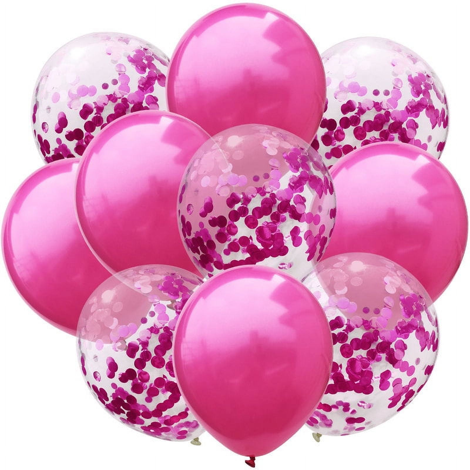 Nvzi-a 50PCS Dark Pink and Dark Pink Confetti Balloons, Premium 12inch ...