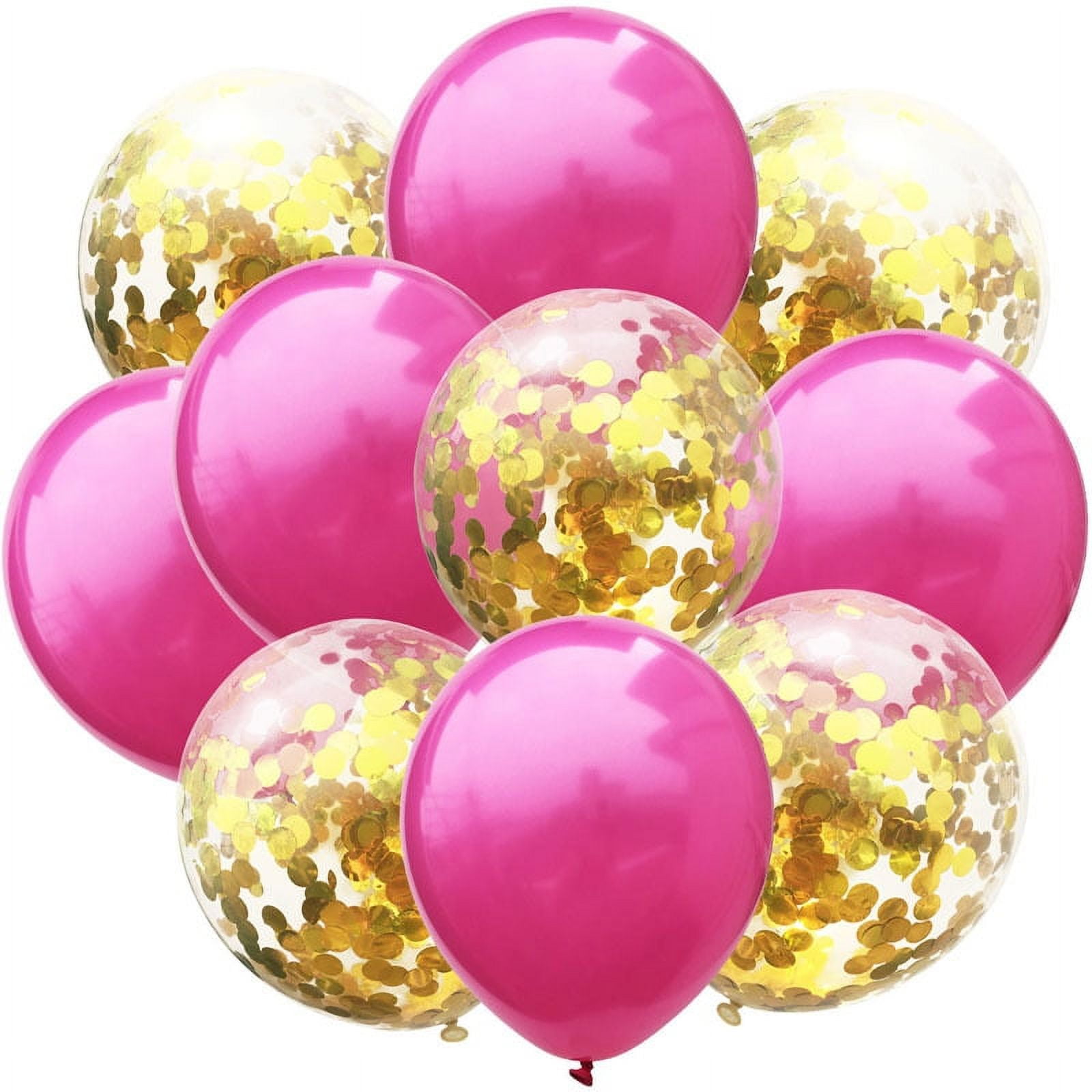 Nvzi-a 50PCS Dark Pink and GoldConfetti Balloons, Premium 12inch ...