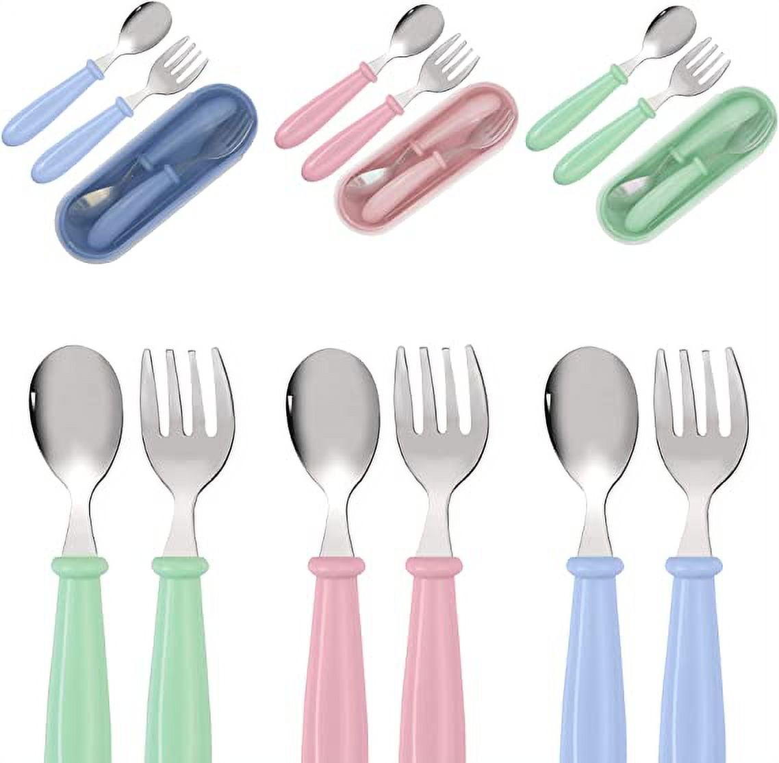 Nvzi-a 6Pcs Children Flatware, Toddler Spoons & Forks for Kids ...
