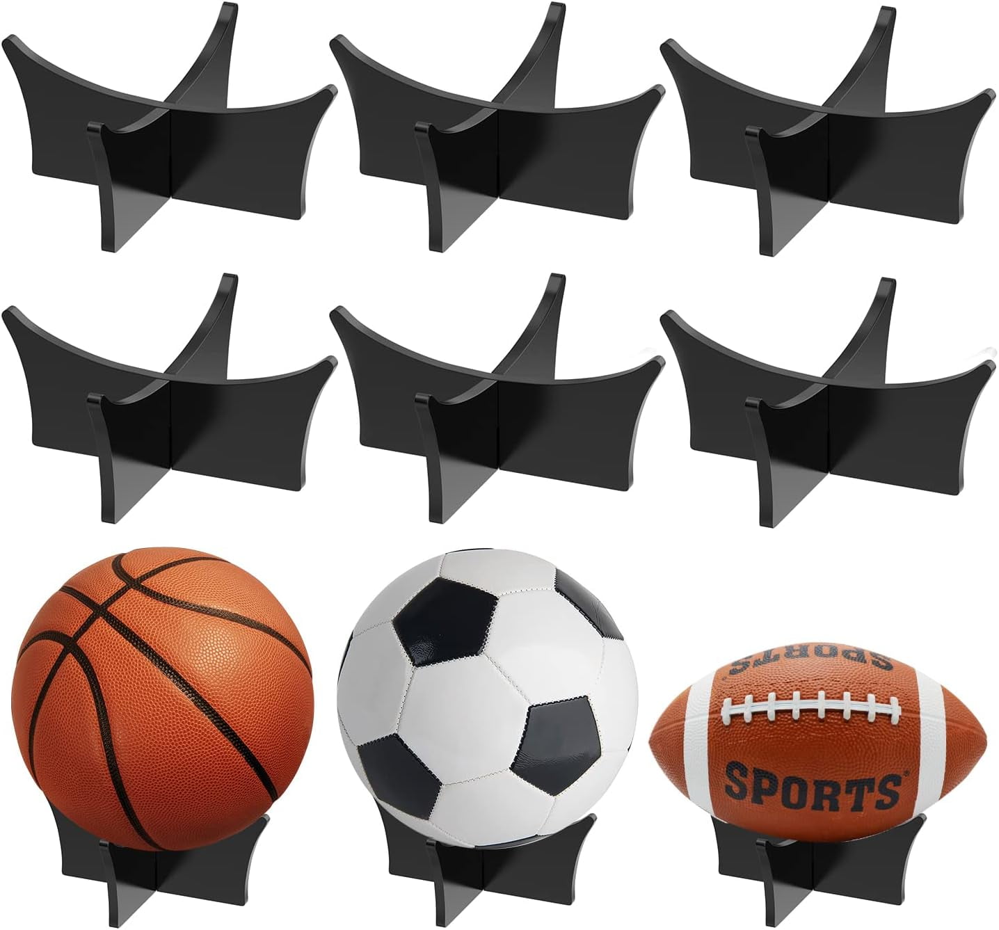 Nvzi-a 6pcs Acrylic Ball Stand Holder,Ball Display Stand for Football ...