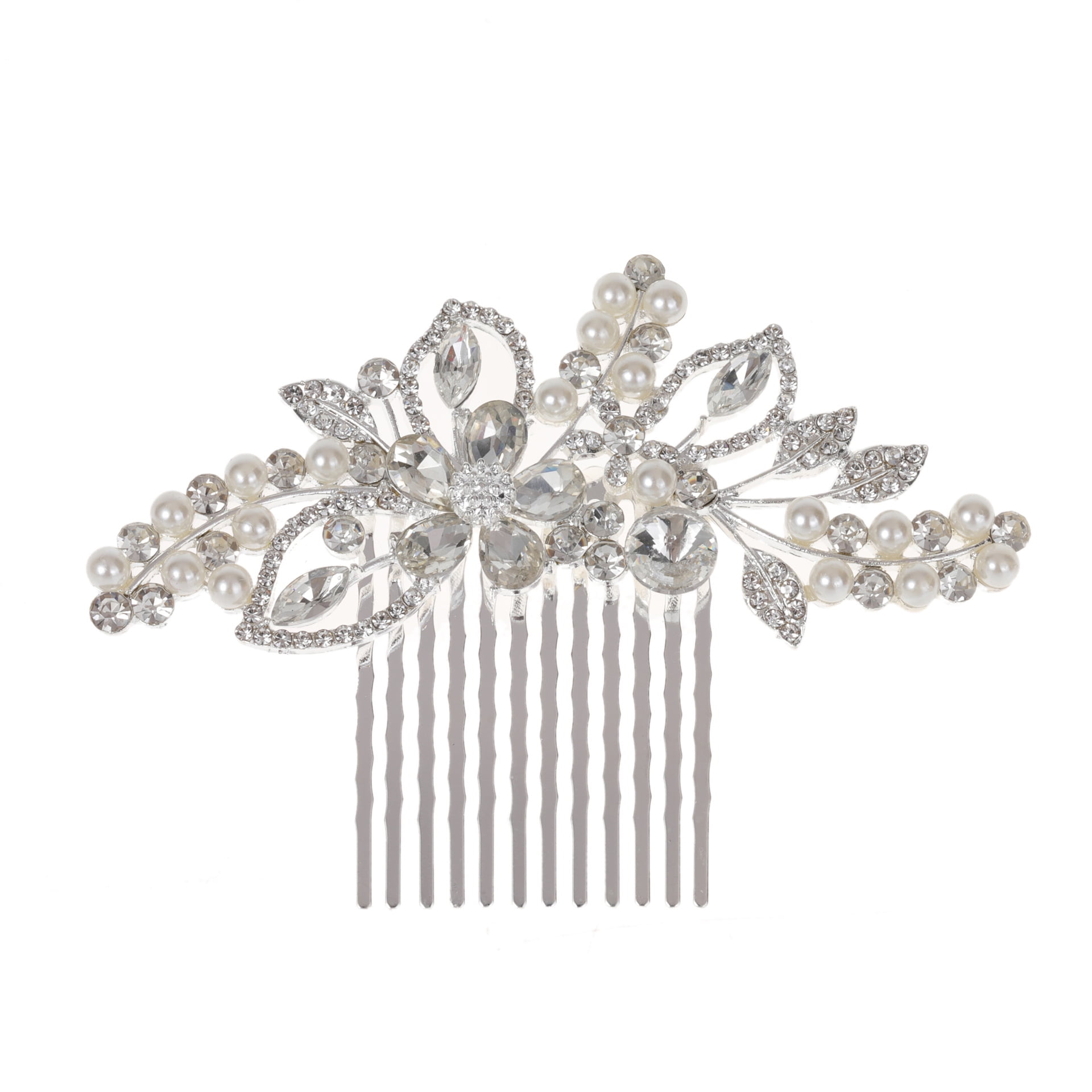 Nvzi-a Bridal Flower Wedding Hair Pins Crystal Pearl Hair Combs Clips ...
