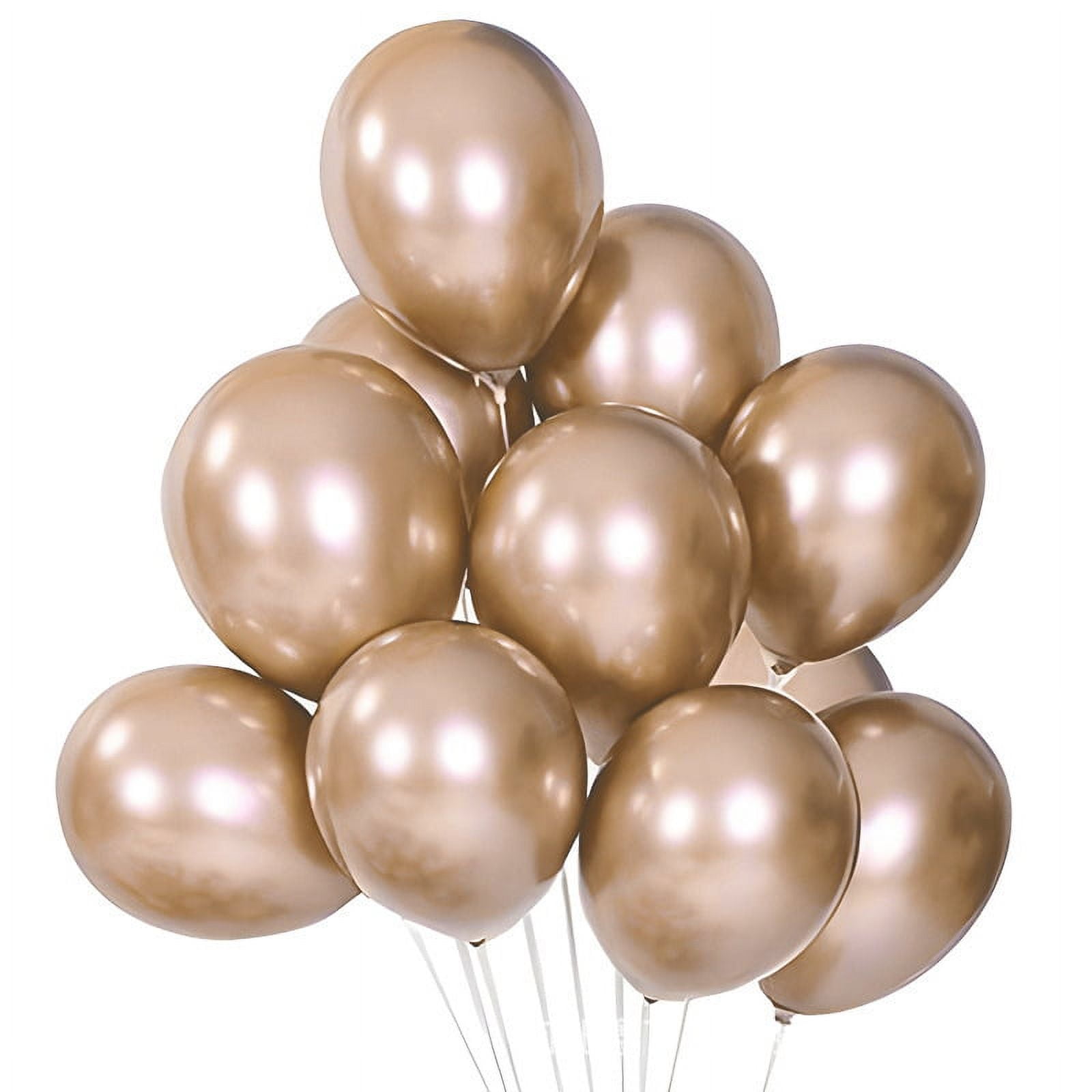 Nvzi-a Champagne Gold Metallic Balloons 10 Inch 60 Pcs Chrome Balloons ...