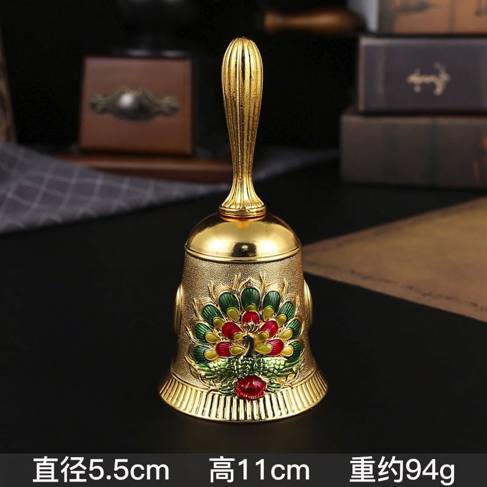 Nvzi-a Hand Bell, Engraved Peacock Call Bell Handheld Bell for Wedding ...