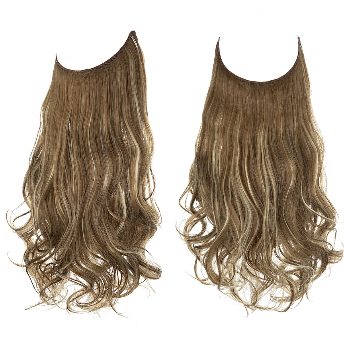 Nvzi-a Long Wavy Wig piece with Invisible Transparent Adjustable Size ...