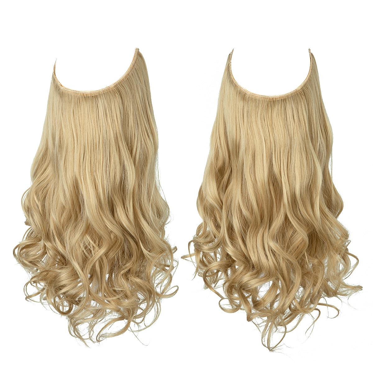 Nvzi-a Long Wavy Wig piece with Invisible Transparent Adjustable Size ...