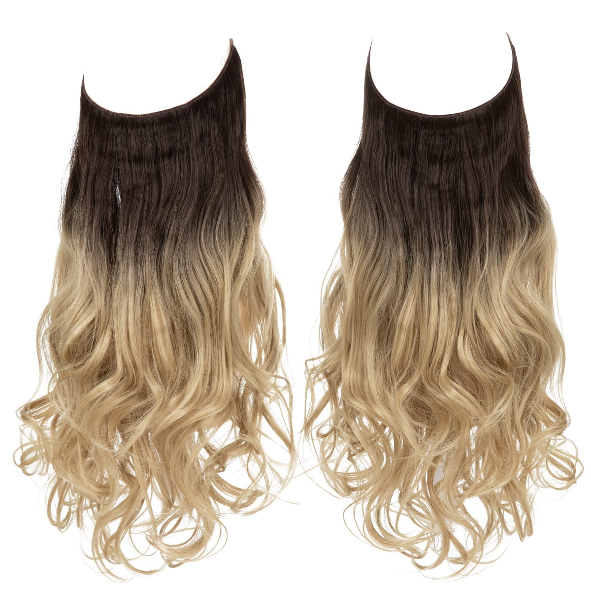 Nvzi-a Long Wavy Wig piece with Invisible Transparent Adjustable Size ...