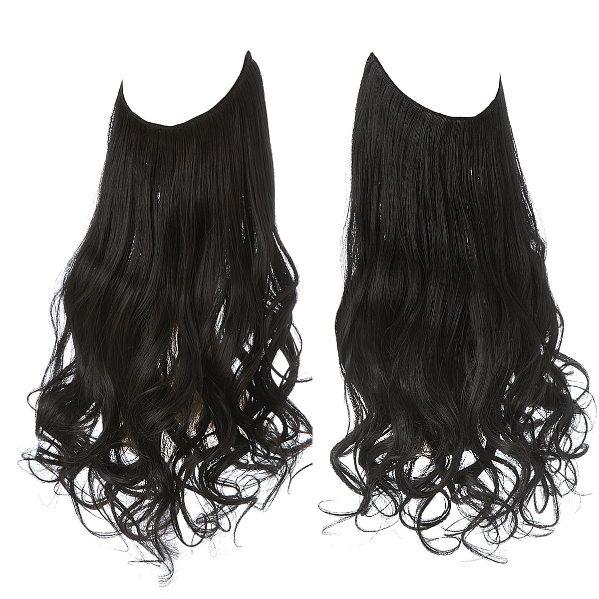 Nvzi-a Long Wavy Wig piece with Invisible Transparent Adjustable Size ...