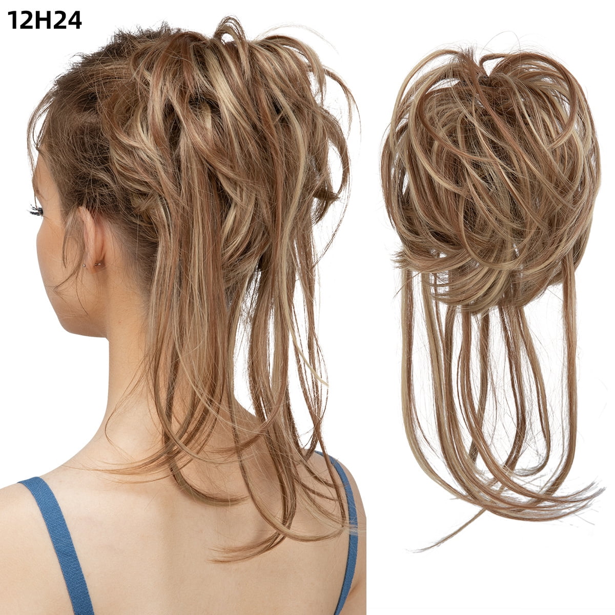 Nvzi-a Messy Bun Hair Piece Tousled Updo Hair Buns Extension Elastic ...