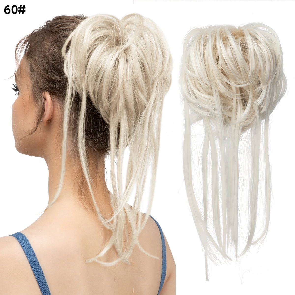 Nvzi-a Messy Bun Hair Piece Tousled Updo Hair Buns Extension Elastic ...