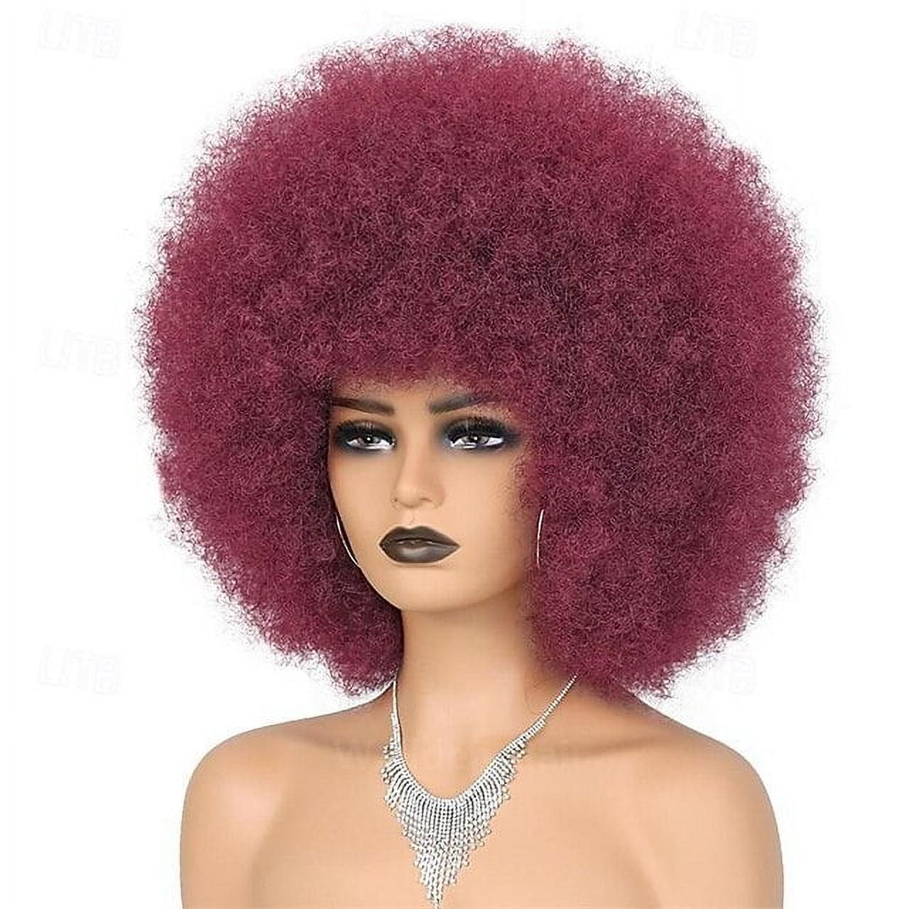 Nvzi-a Soft Wig 70s For Women Kinky Curly Hair Wigs With Bangs Natural ...