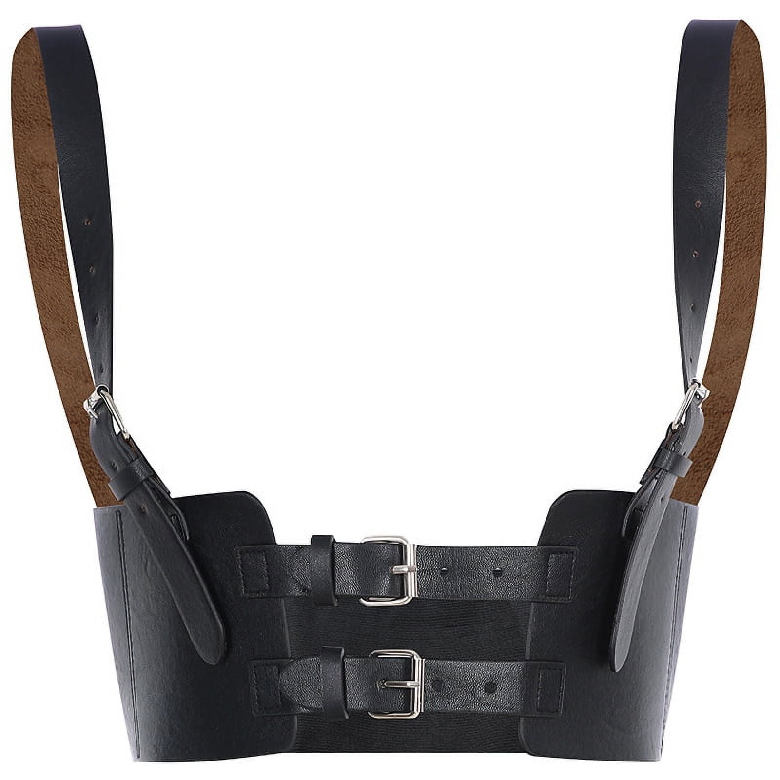 Nvzi-a Steampunk PU Leather Lace Up Corset Harness Adjustable Shoulder ...