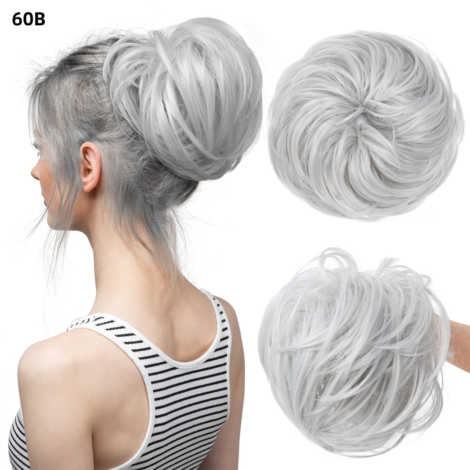 Nvzi-a Tousled Updo Messy Hair Bun,Clip in Hair Chignon with Side Comb ...