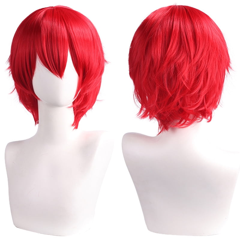 Nvzi-a Unisex Anime Short Hair Wig Cosplay Anime Wig Fluffy Layered ...