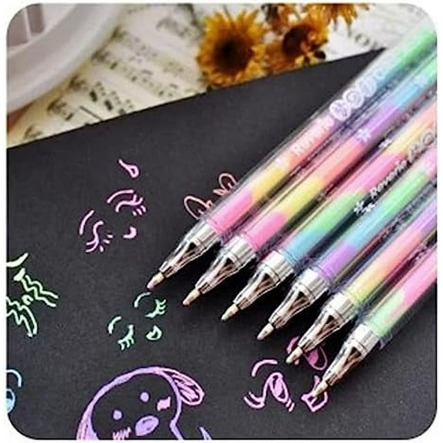 Fatty Farmer 6 pieces of 6-in-1 multi-color ink gel pen 0.8mm roller ...