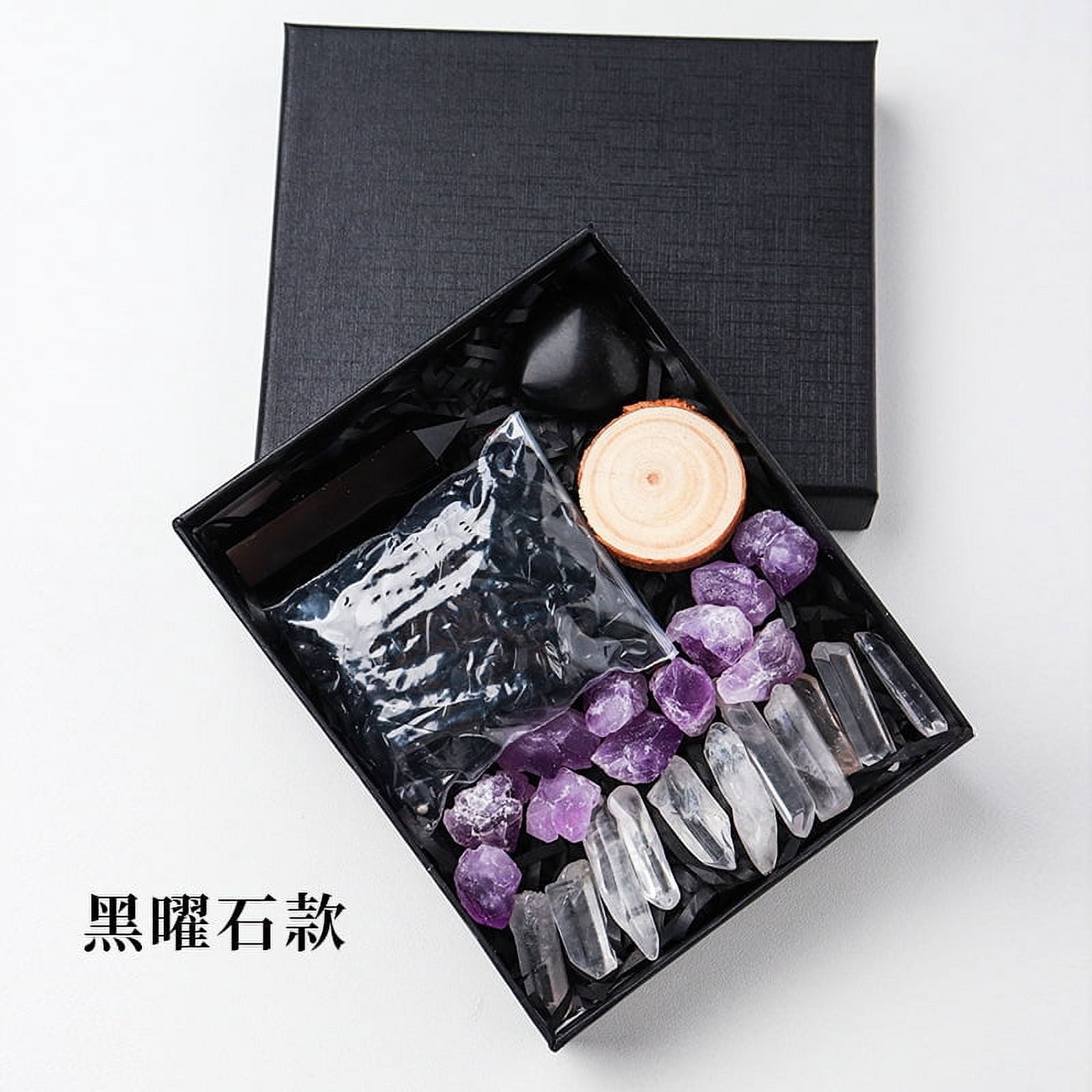 Nvzi -b 1 piece black natural crystal raw stone crystal hexagonal prism ...