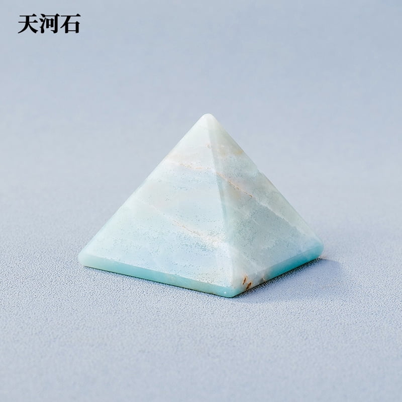 Nvzi -b 1 piece natural crystal pyramid ornament, 4 * 4cm blue healing ...