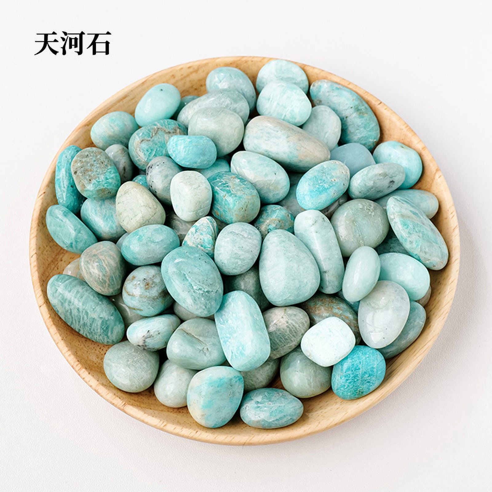 Nvzi -b 100g natural light blue crystal stone polished rolling stone 1. ...