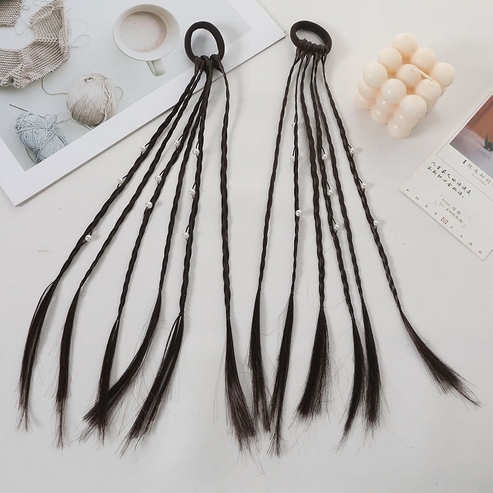 Nvzi -b 2pcs Braids Hair Extensions for Kids Braided Hairpieces with ...
