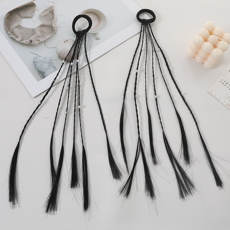 Nvzi -b 2pcs Braids Hair Extensions for Kids Braided Hairpieces with ...