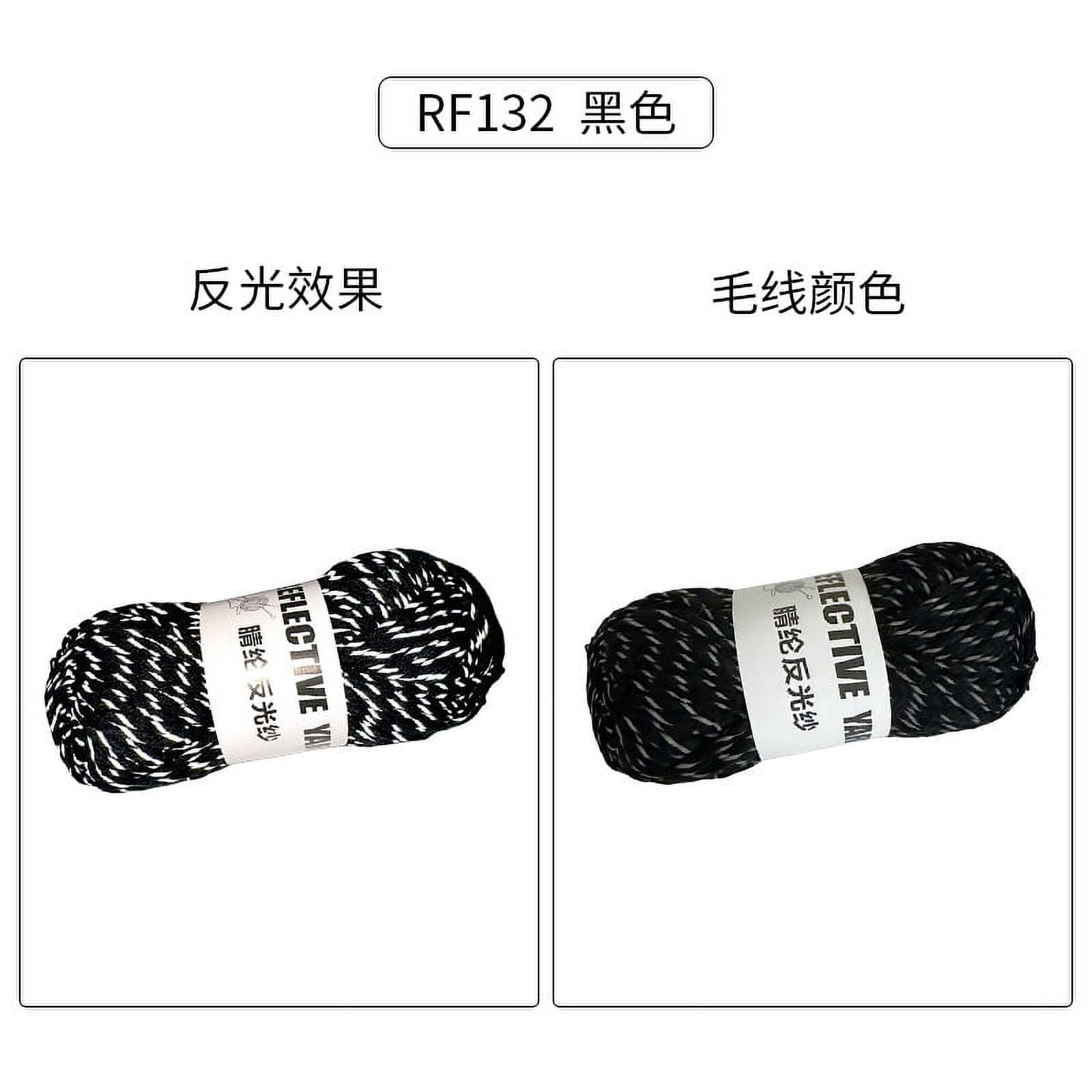 Nvzi -b 2pcs Reflective Yarn,Sparkle Yarn,Silver Yarn,for Crafts Glow ...