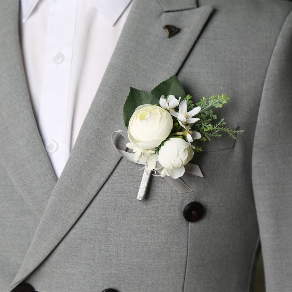Nvzi -b 2pcs boutonniere pins for Men Groom and Best Man Boutonnieres ...