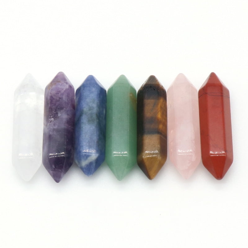 Nvzi -b 7-piece set of natural chakra stone, crystal stone, colorful ...