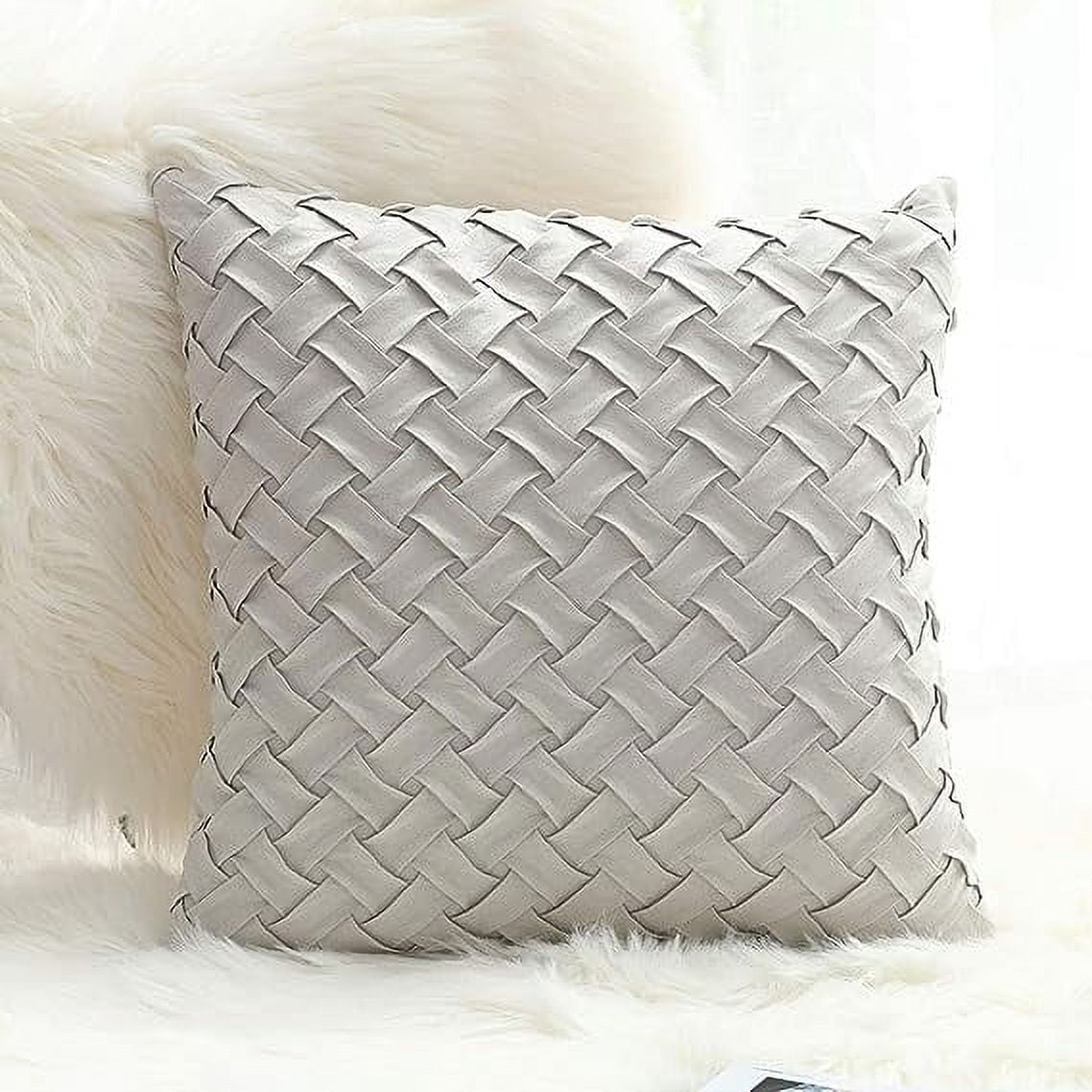 Nvzi -b Basket Weave Pattern Decorative Throw Pillow Cover Super Soft ...