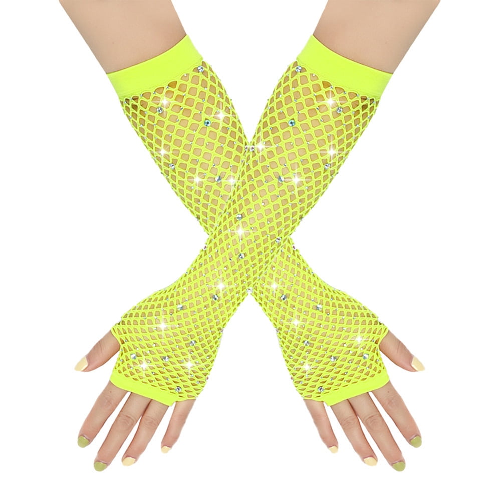 Nvzi -b Fingerless Fishnet Gloves Women's Long Fishnet Mesh Gloves for ...