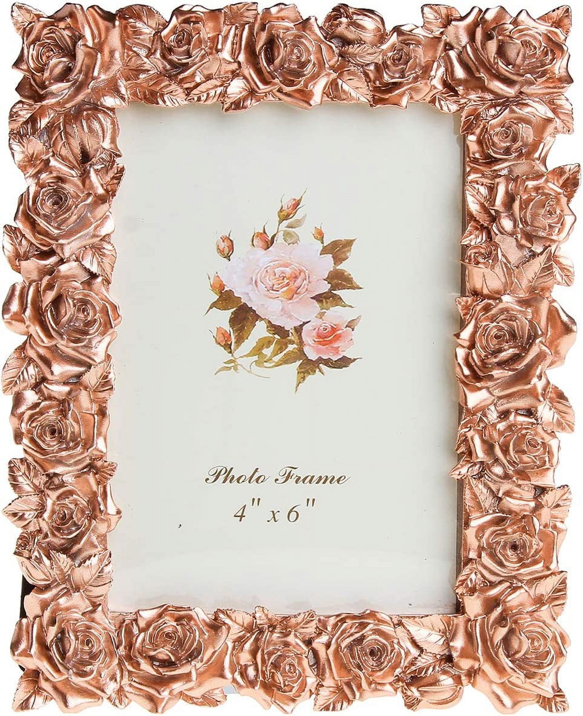 Nvzi -b Garden Style Resin Picture Frame Rose Flower Decorative with ...