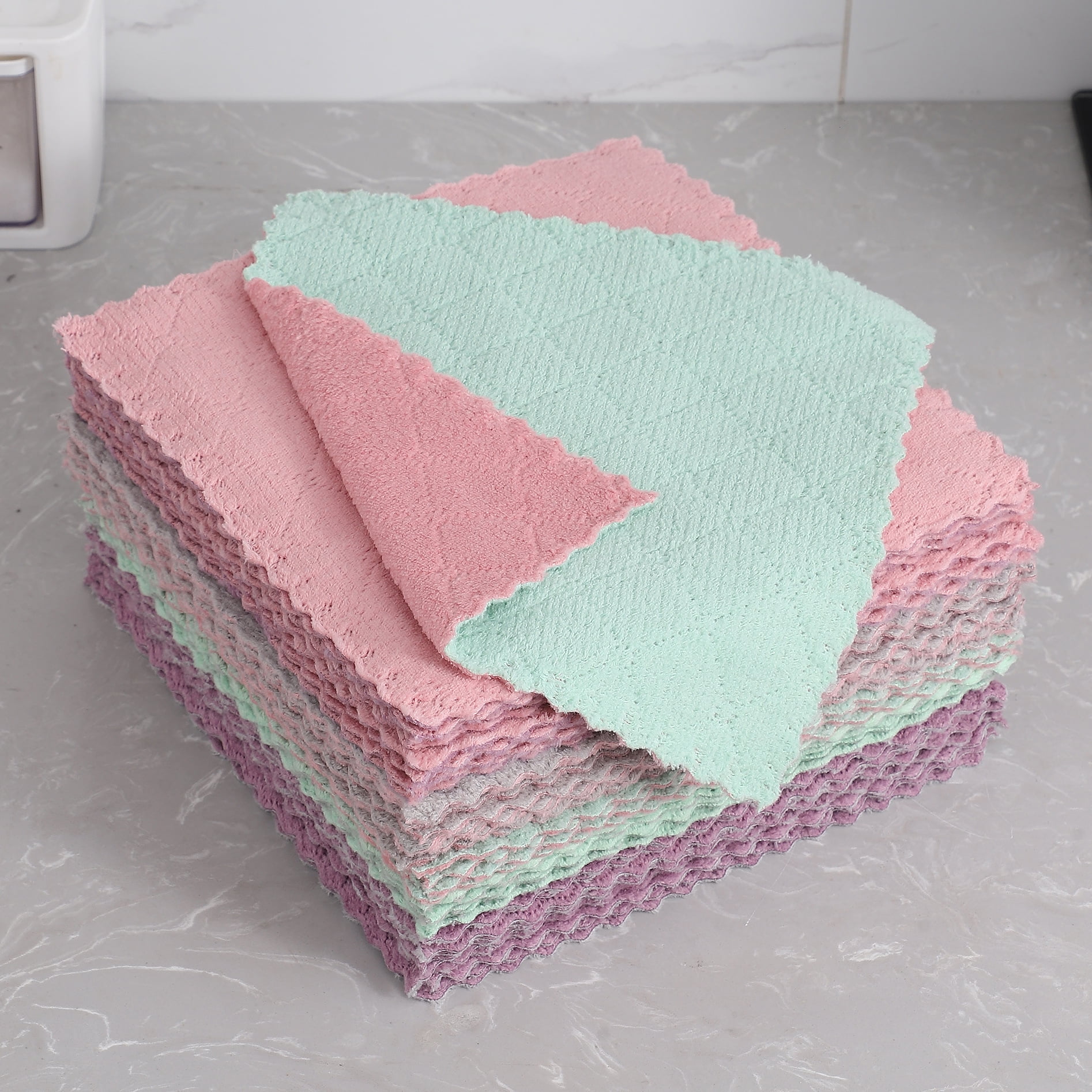 Nvzi -b Microfiber Cleaning Cloth, 12-Pack 11.8"x11.8"Dish Towel, for ...