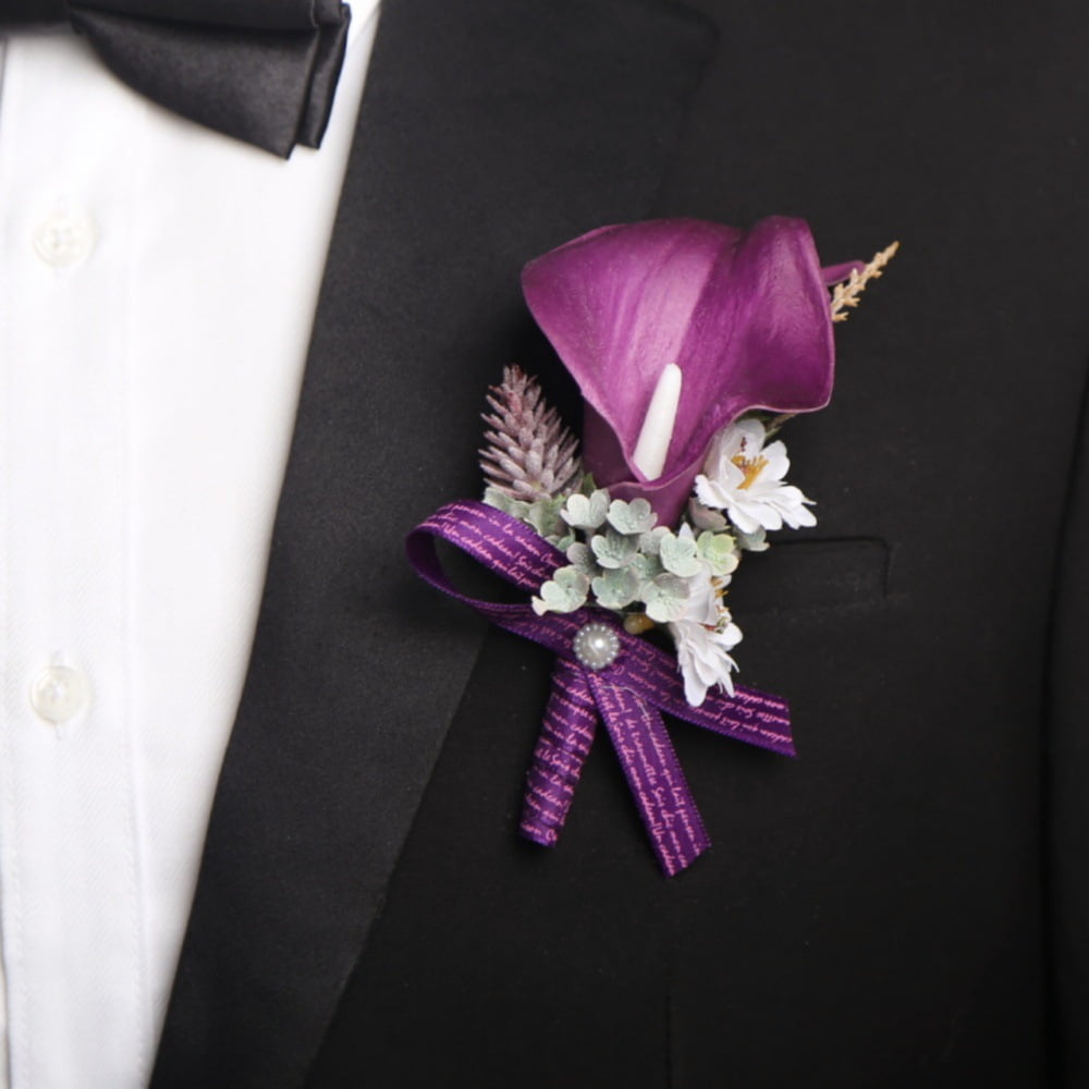 Nvzi -b Pack of 2 Brooch Bouquet Corsage Classic Artificial Groom Bride ...