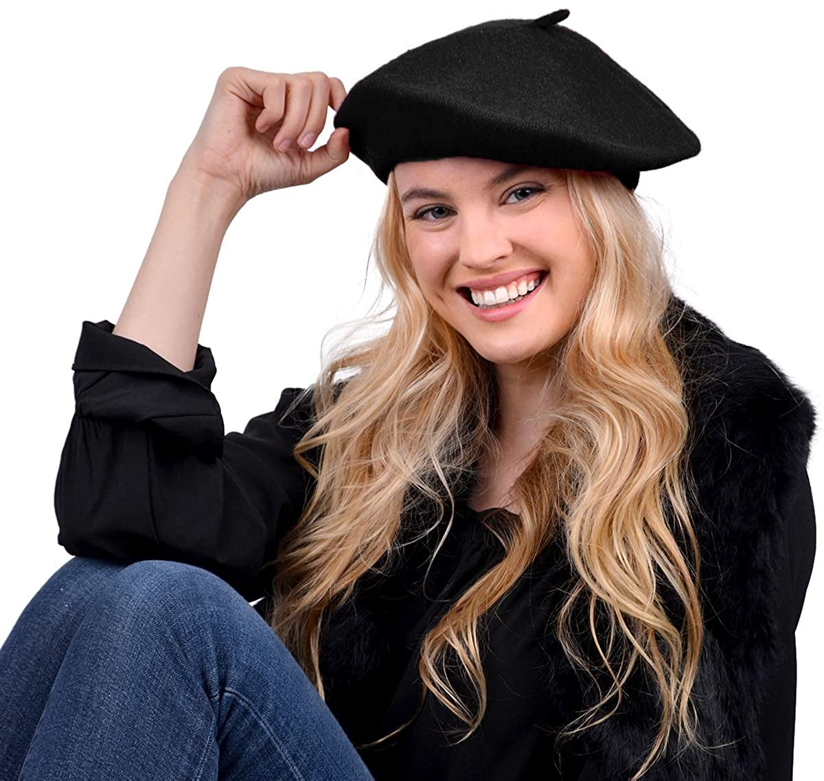 Nvzi -b Parquet Solid Color French Beret Hat. Classic French, Casual ...