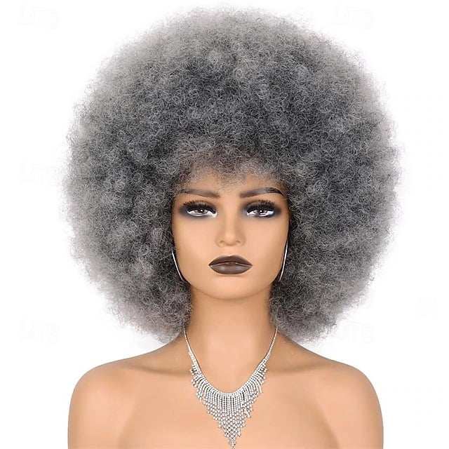 Nvzi -b Soft Wig 70s For Women Kinky Curly Hair Wigs With Bangs Natural ...