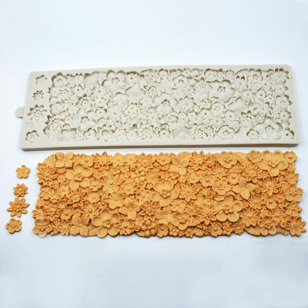 Nvzi -b edible wedding floral flower lace cake silicone Embossing Mat ...