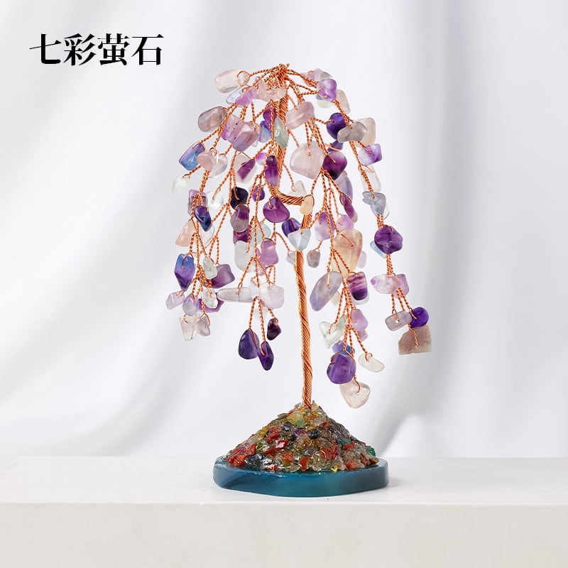 Nvzi-c 1 piece natural stone weeping willow tree natural crushed stone ...
