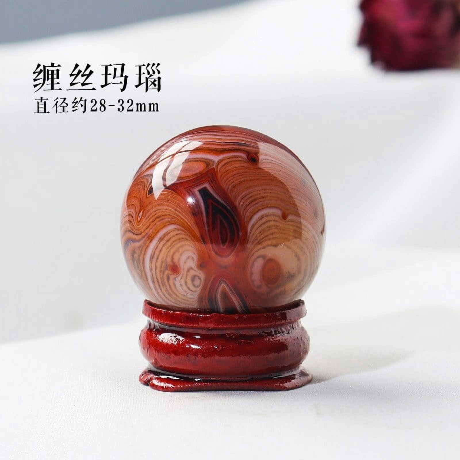 Nvzi-c 1 piece of red textured natural crystal original stone ball with ...